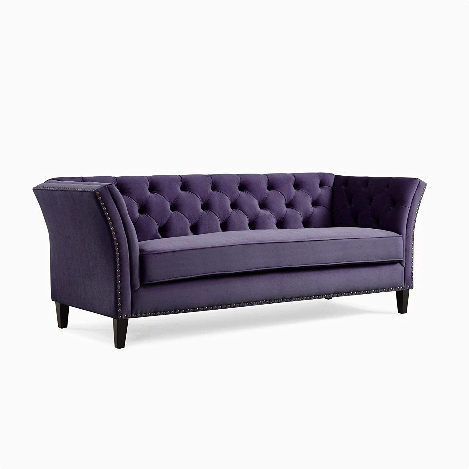 Liliac Sofa Rental | Purple Velvet Tufted Sofa Indianapolis
