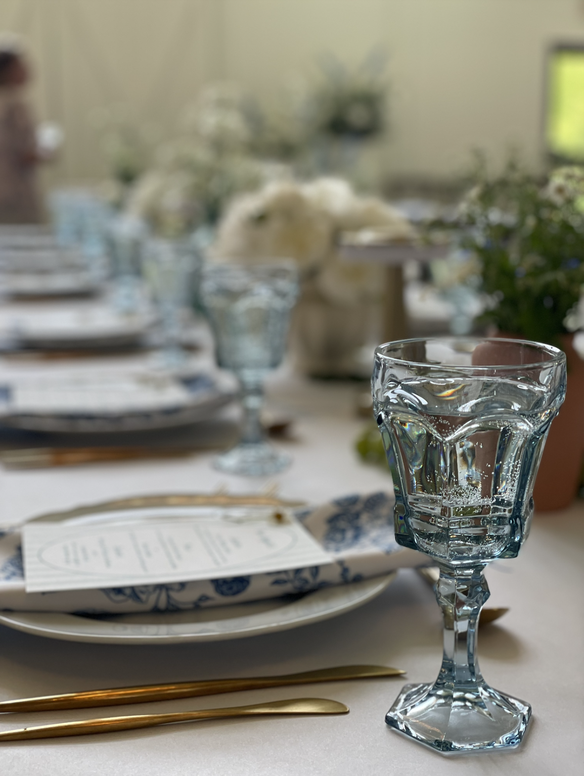 Light Blue Goblets Rental | Vintage Mismatched Glassware