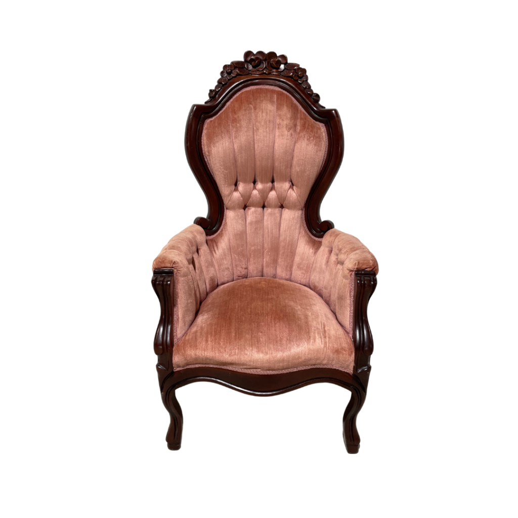 Rent the Nya Chair - Pink Victorian Gentleman's Parlor Chair