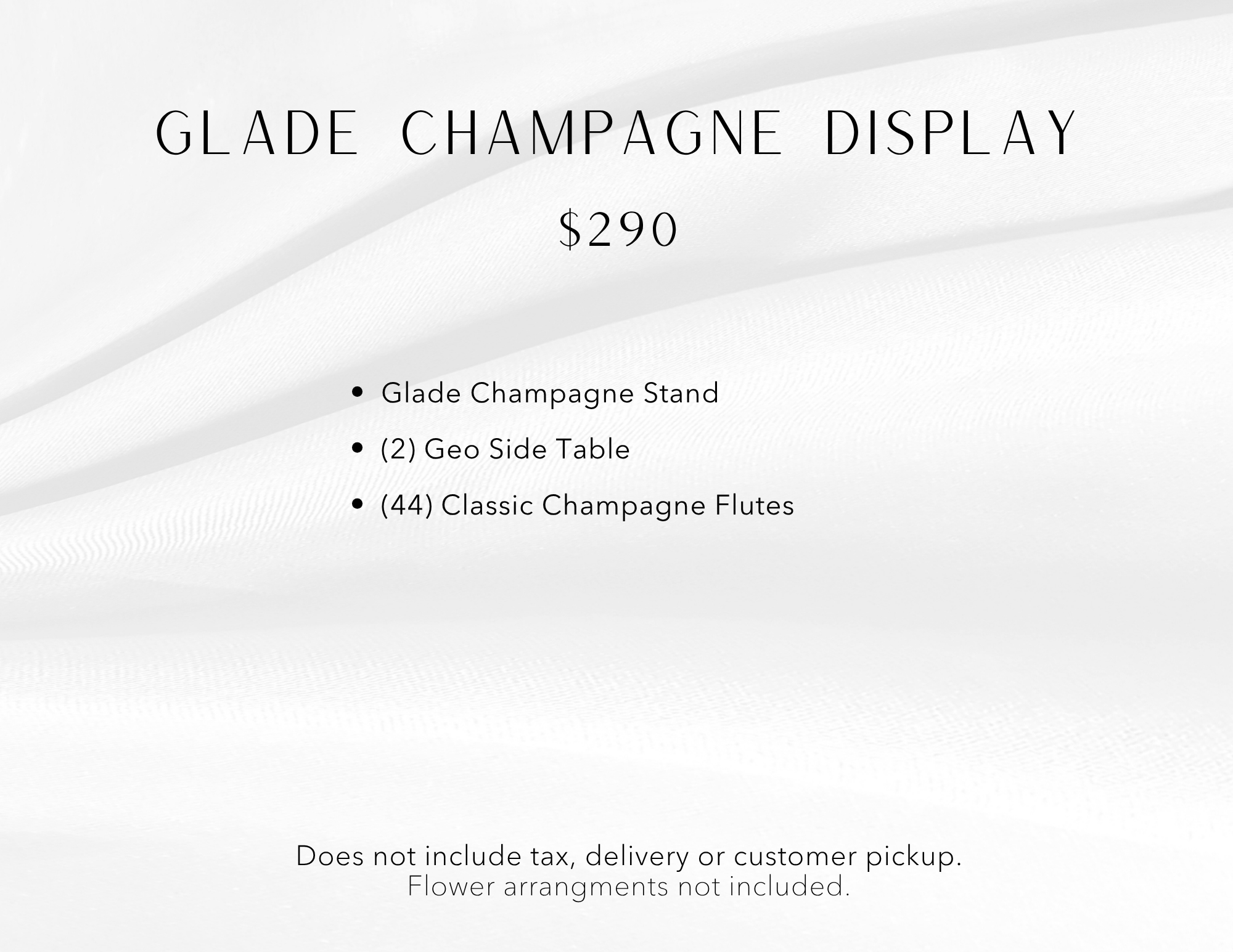 Glade Champagne Display Package - Violet Vintage Rentals